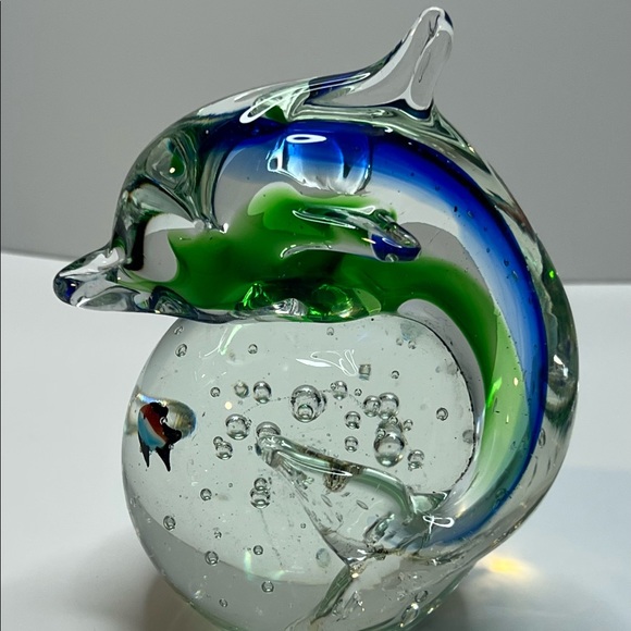 Art | Dolphin On Globe Art Glass Paperweight | Poshmark